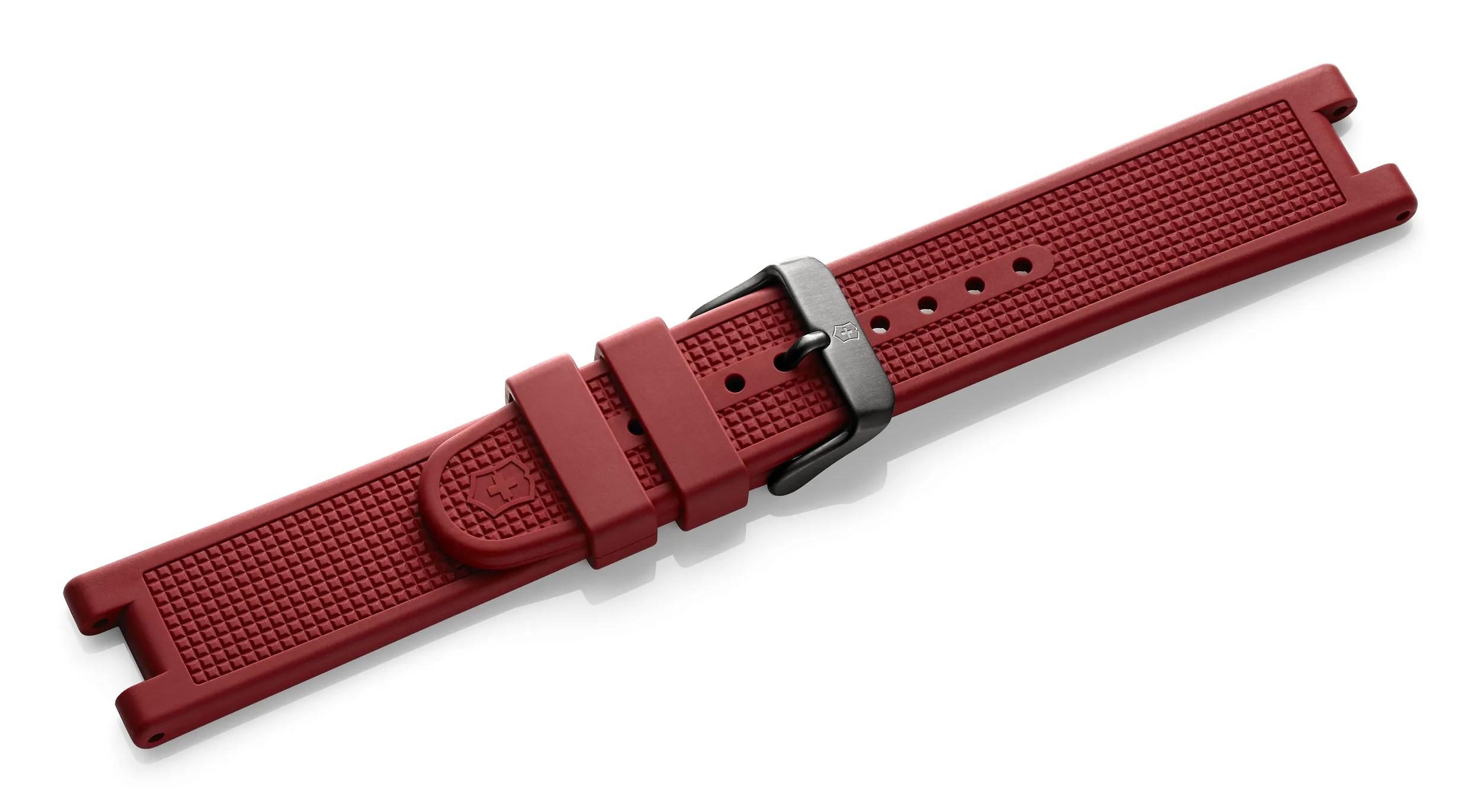 Victorinox Red rubber strap with buckle in Red rubber strap with buckle ...