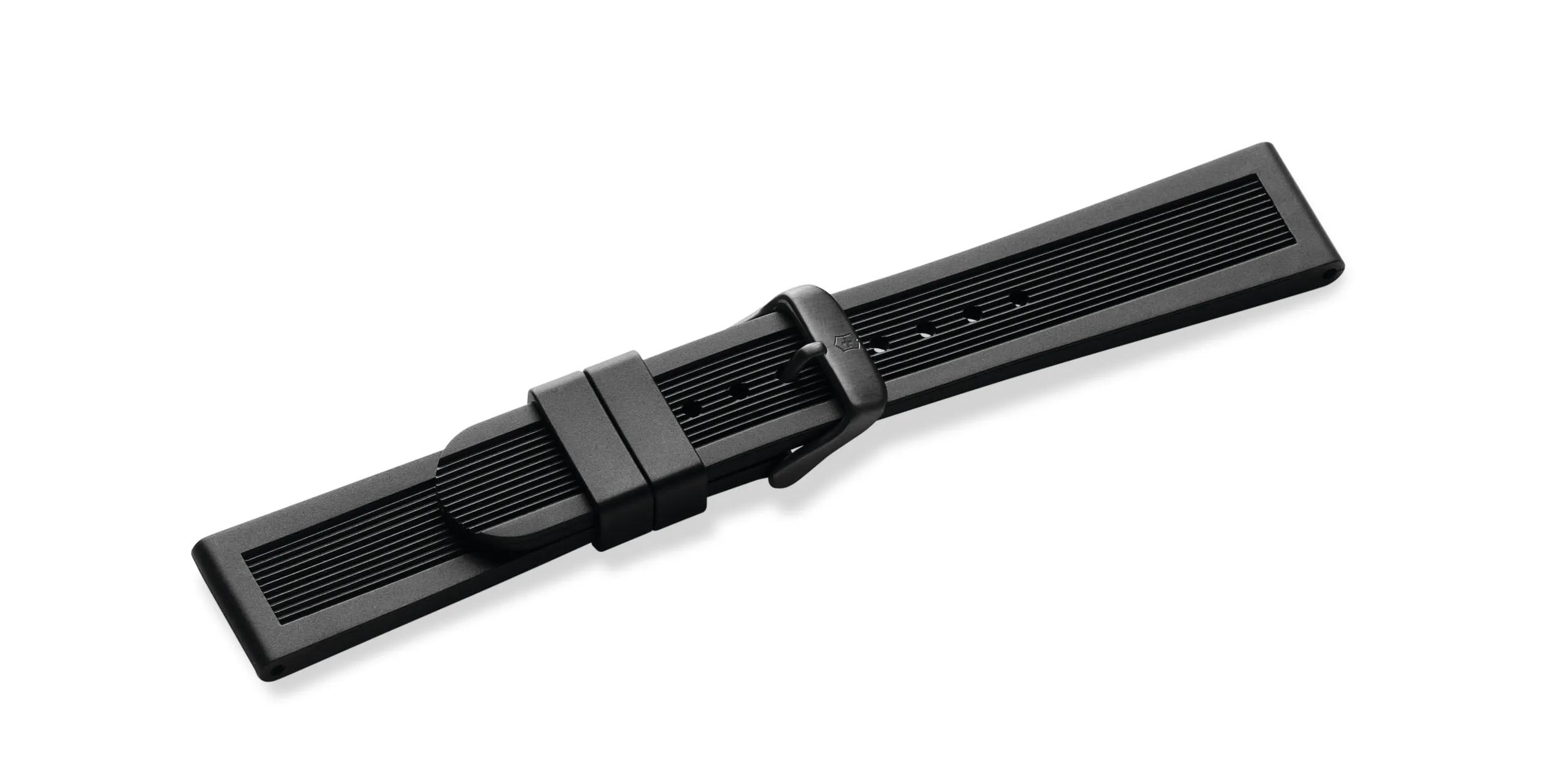 Victorinox Black rubber strap with buckle in Black rubber strap with ...