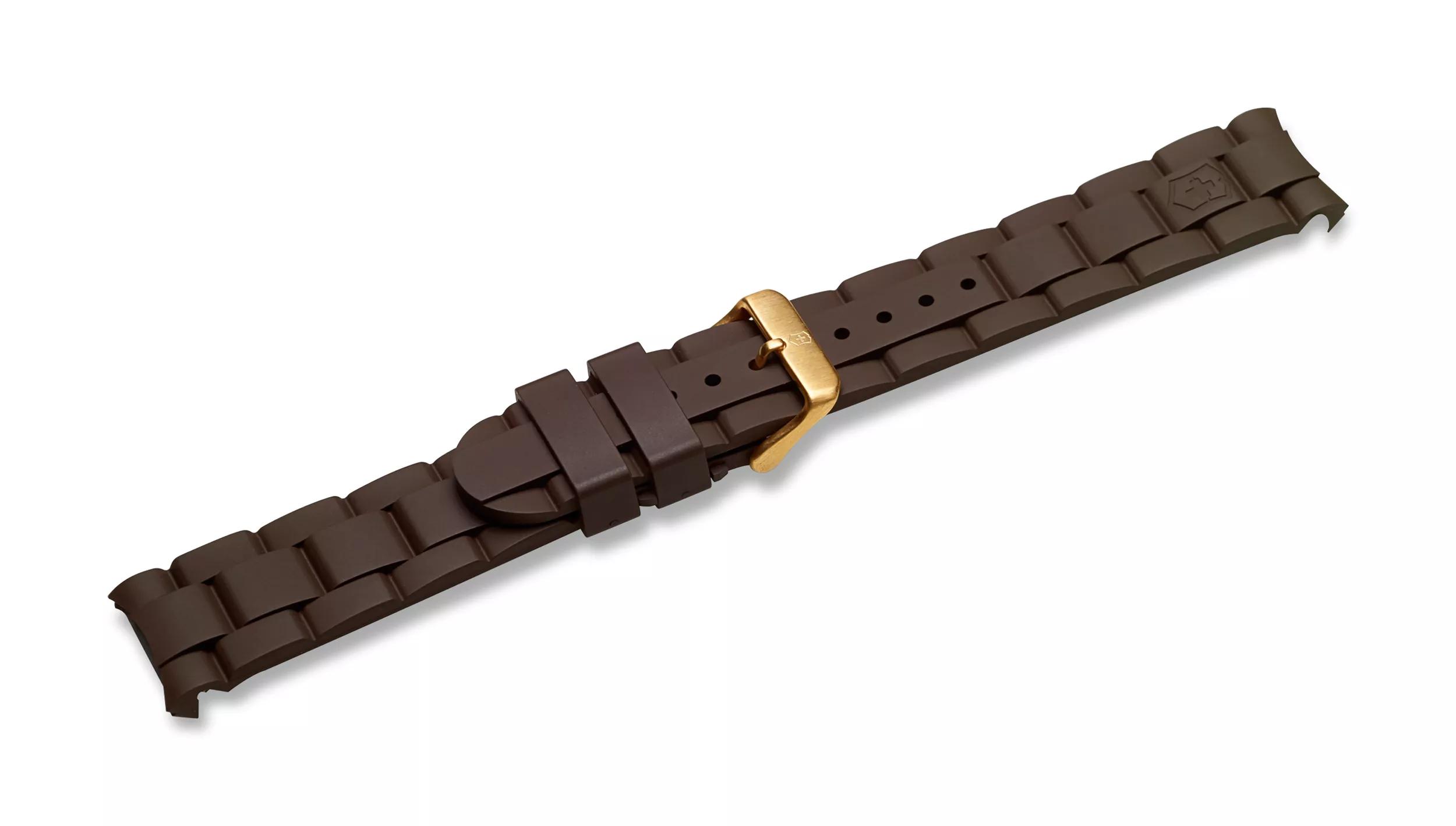 Victorinox Brown rubber strap with buckle in Brown rubber strap with ...